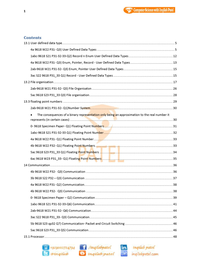 A2 Quick Revision | PDF | Pointer (Computer Programming) | Data Type