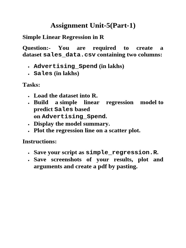 Assignment Unit 5 (Part 1) | PDF