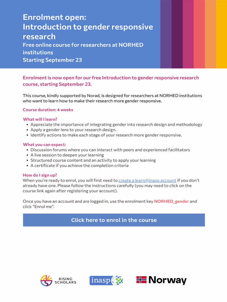 Introduction To Gender Responsive Research Online Course | PDF