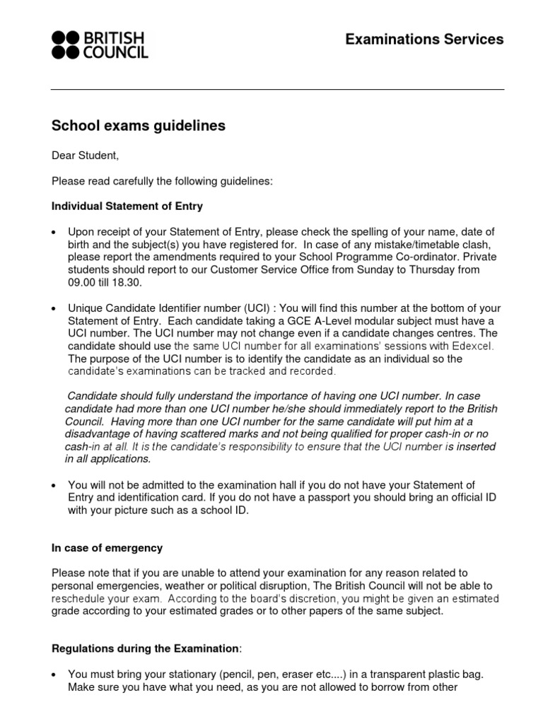 Gce Igcse Guidelines | PDF | Identity Document | Test (Assessment)