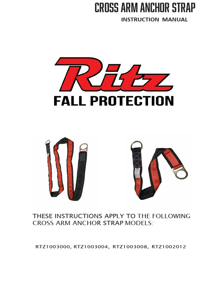 Ritz Cross Arm Anchor Strap - Instruction Manual - VJ | PDF