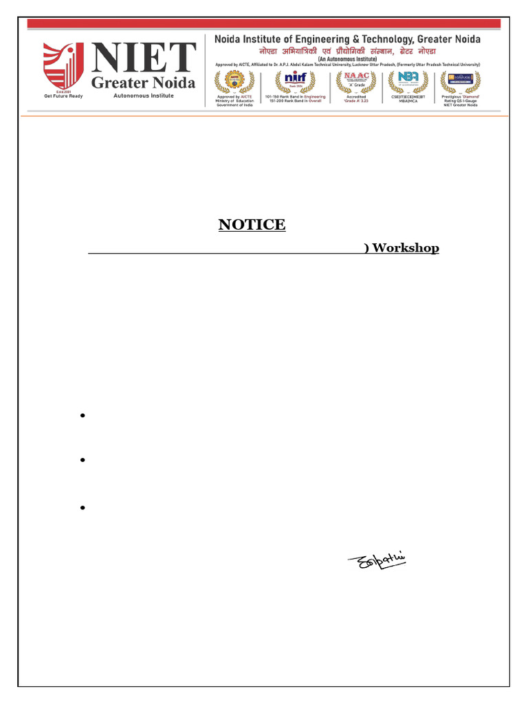 Notice OOTs Workshop | PDF