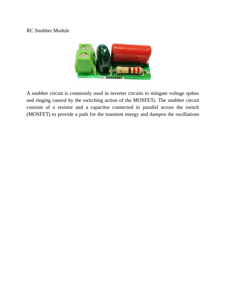RC Snubber Module | PDF