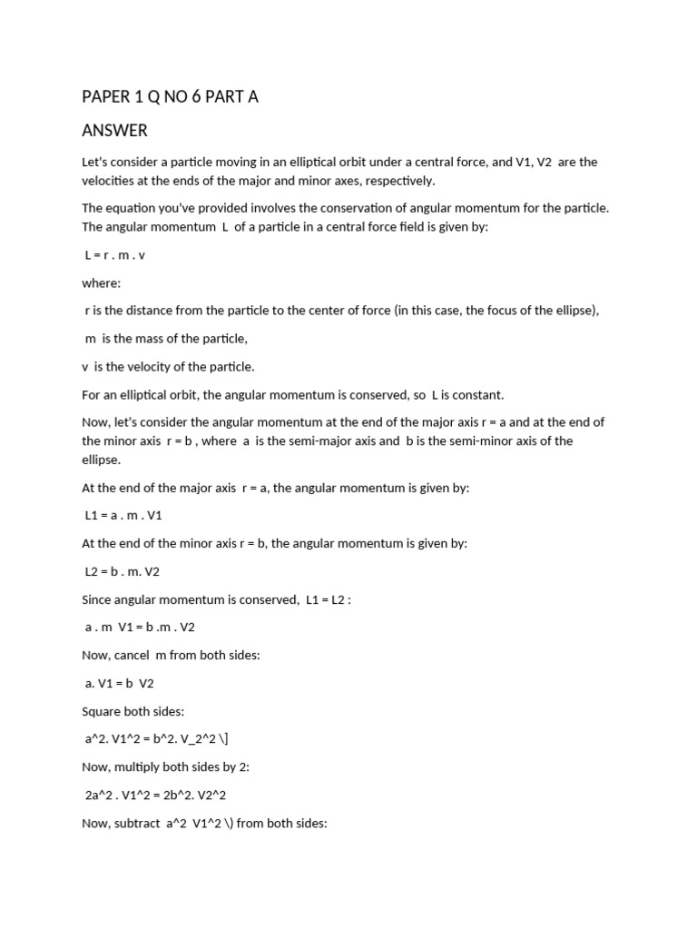 Paper 1 Q No 6 Part A | PDF