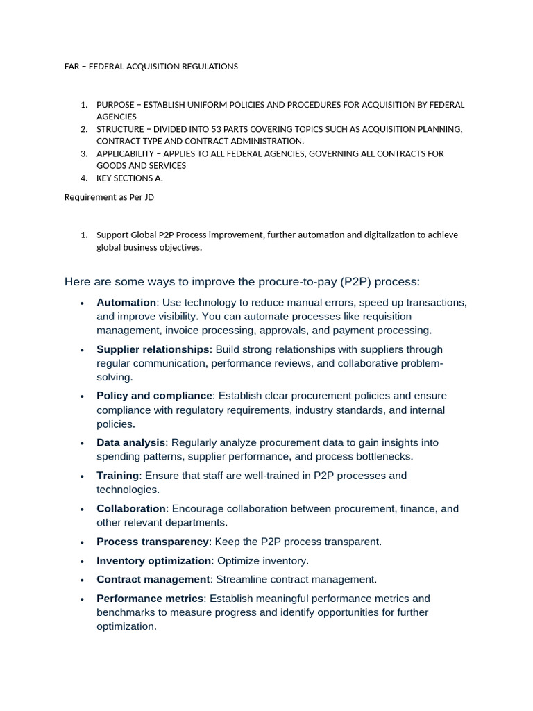 Federal Acquisition Regulations Overview | PDF | Procurement | Business