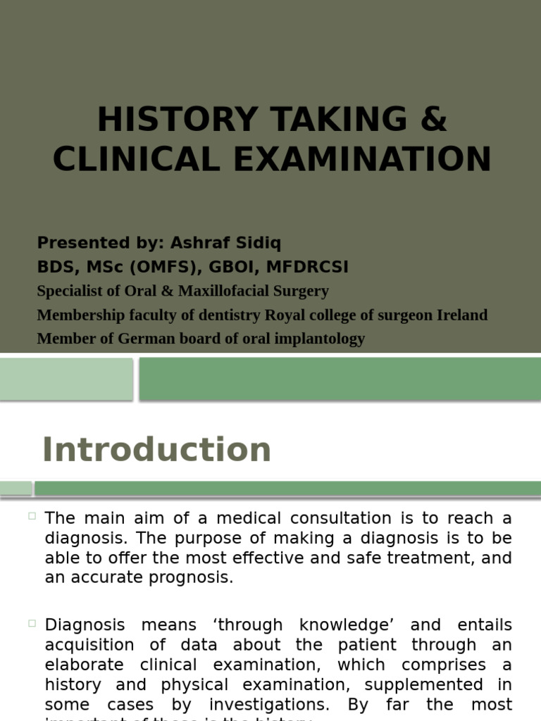 Effective History Taking in Clinical Exams | PDF | Infection | Physical ...