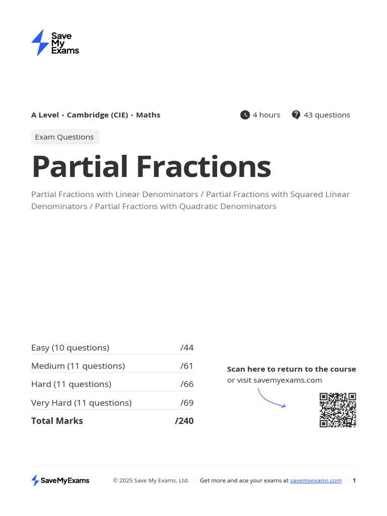 Partial Fractions FQ9PsTFsrBrt4Dy4 | PDF | Factorization | Mathematical Objects