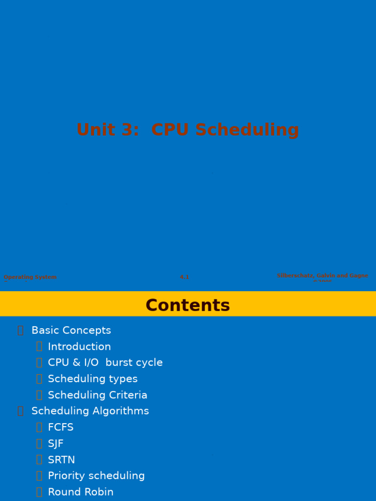 OSY Unit 3 CPU Sheduling1 | PDF | Scheduling (Computing) | Operating System
