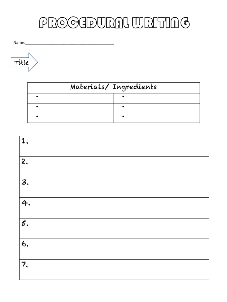 Procedural Writing: Title | PDF