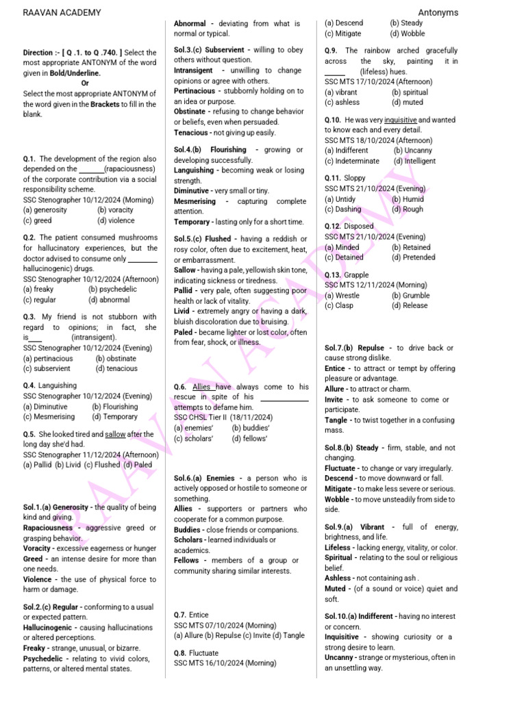 Antonyms - 1 - 64186984 - 2025 - 07 - 07 - 10 - 04 | PDF