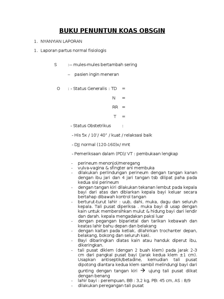 Buku Penuntun Koas Obsgyn-Edit | PDF | Pengembangan Diri | Kesehatan Holistik