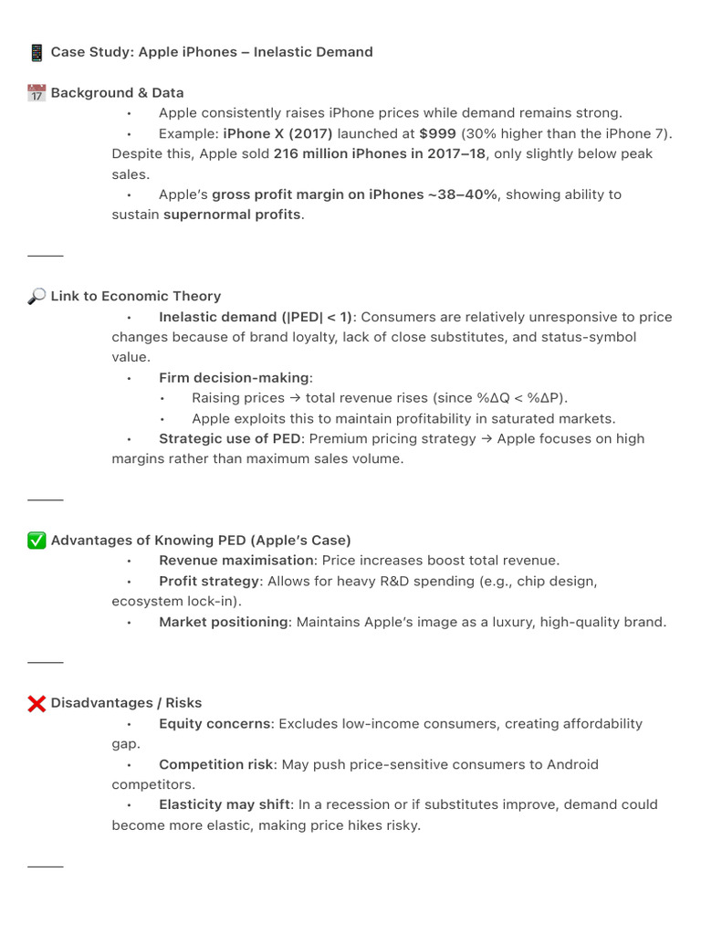 iPhone Demand: Inelastic Pricing Strategy | PDF | Demand | Elasticity ...