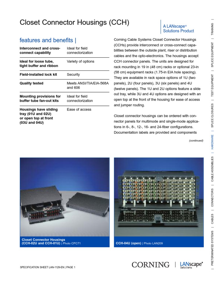 Closet Connector Housings (CCH) : Features and Benefits | PDF ...