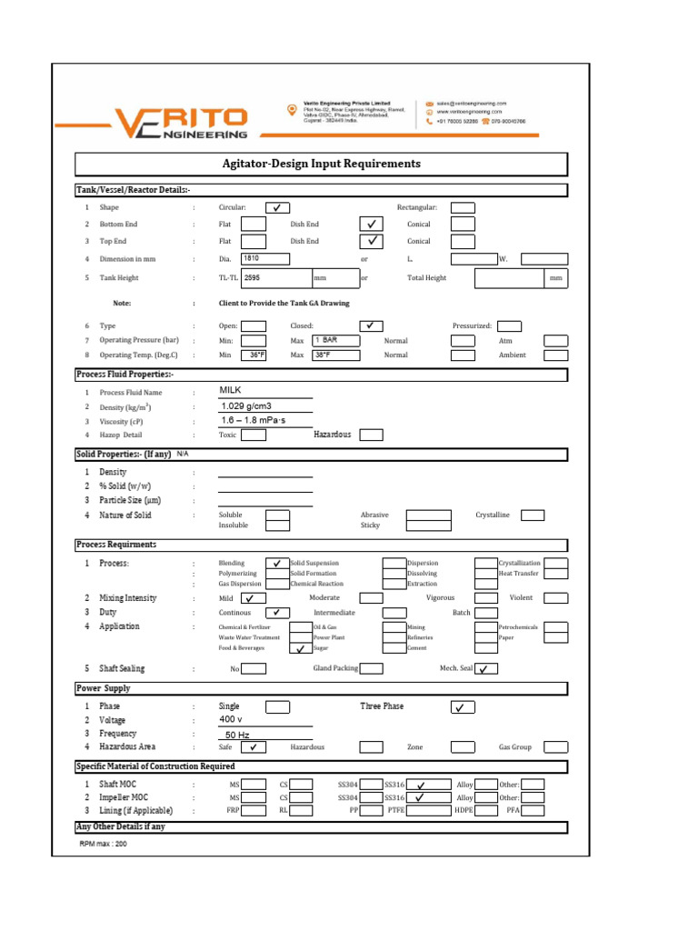 Agitator-Design Inputs Requirements | PDF | Solid | Solubility