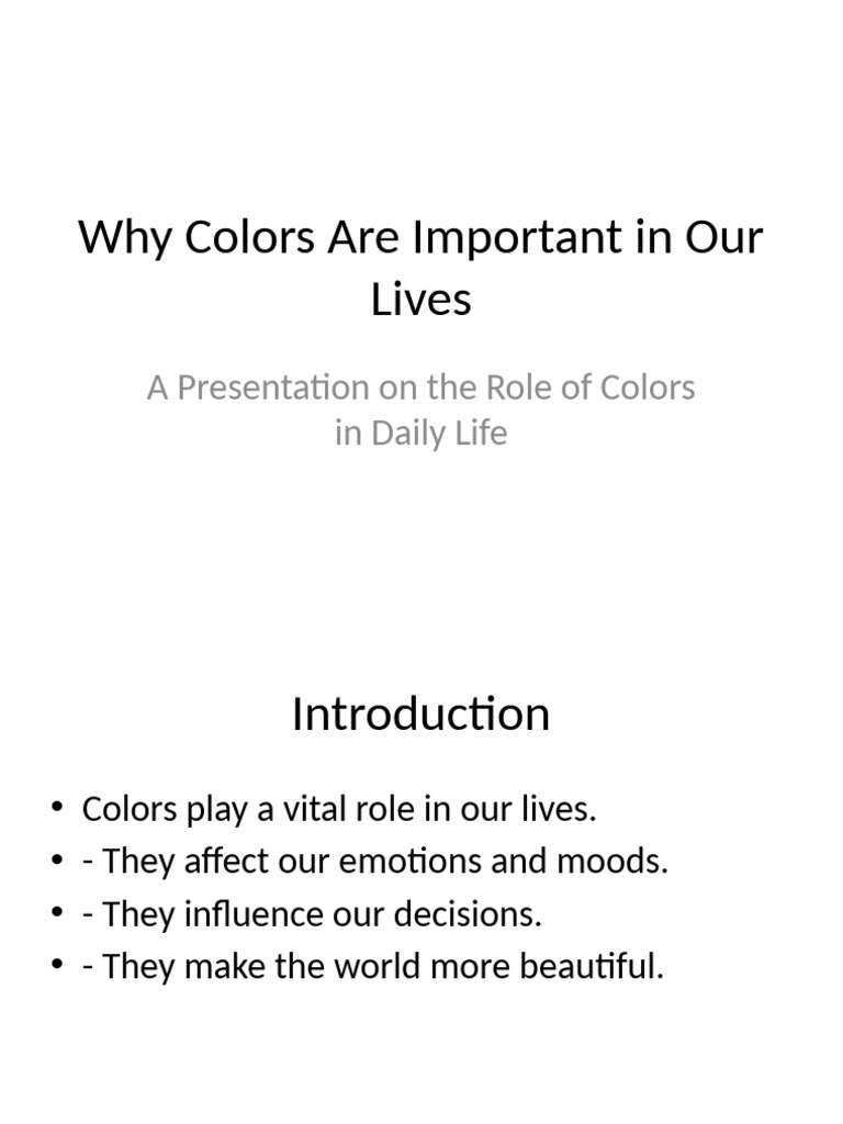 Why Colors Are Important | PDF