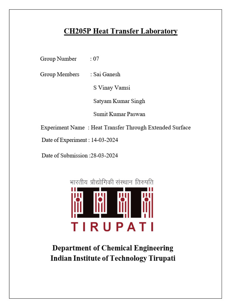 Heat Transfer Through Extended Surface | PDF | Heat Transfer | Convection