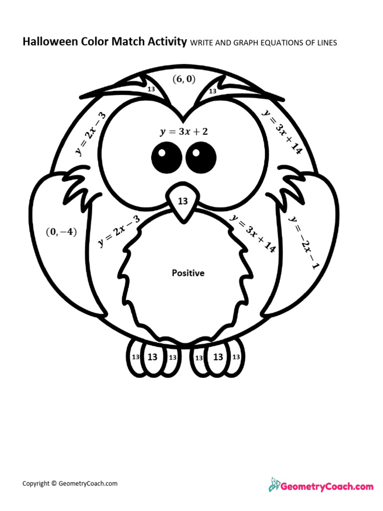 3 5 Halloween Activity Right and Graph Equations of Lines | PDF