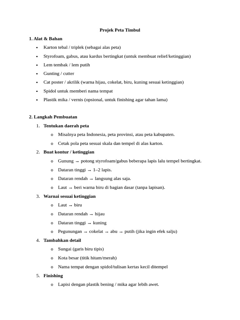 Pembuatan Peta Timbul Kreatif | PDF