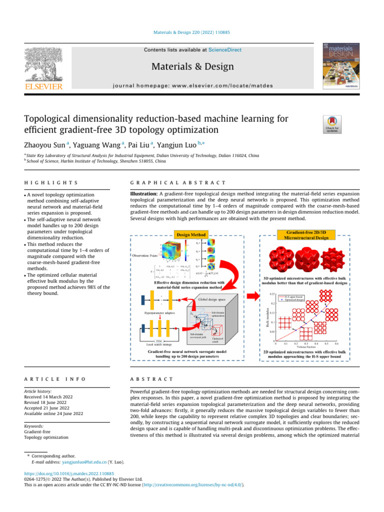Topological Dimensionality Reduction Based Machine Learning F 2022 Materials | PDF ...