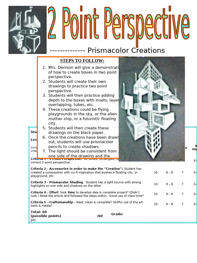 2 Point Perspective Prismacolor Creation Rubric | PDF | Chess Openings ...