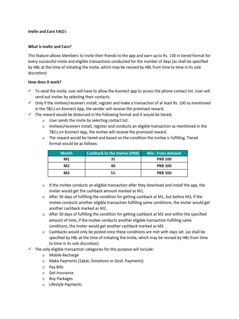 Invite and Earn FAQs | PDF | Credit Card | Service Industries