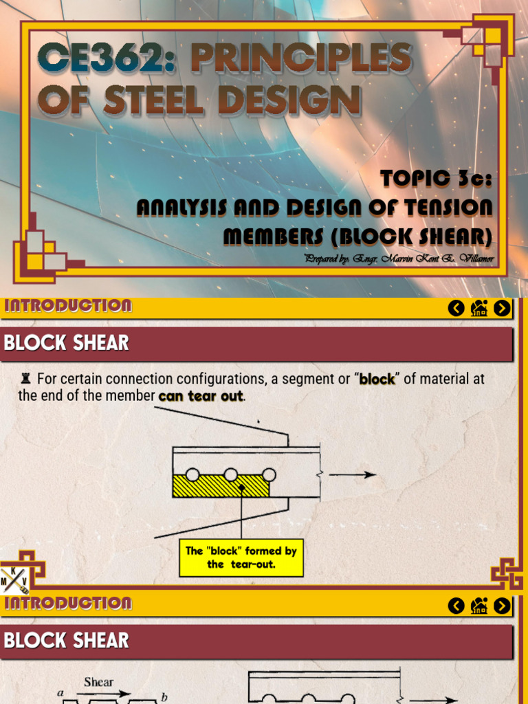 Block Shear Analysis in Steel Design | PDF | Stress (Mechanics) | Shear ...