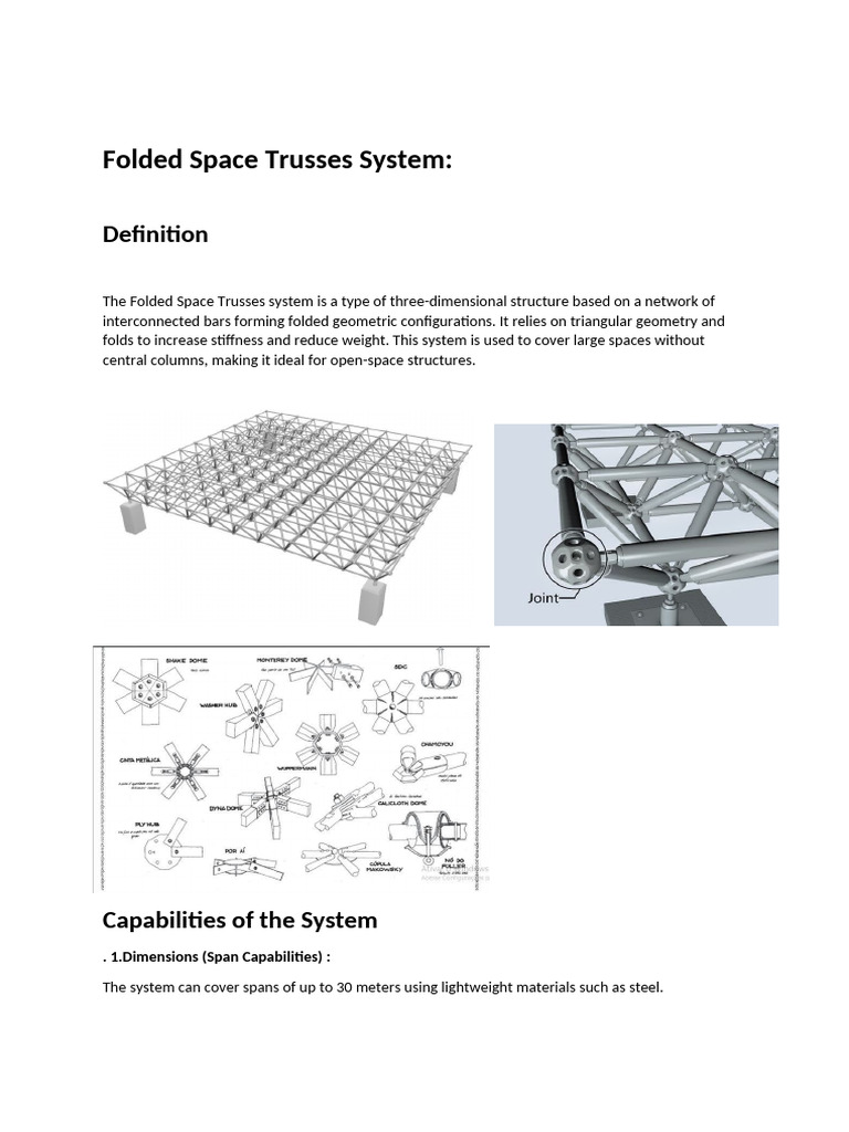 Folded Space Trusses: Design & Benefits | PDF | Truss | Building Materials