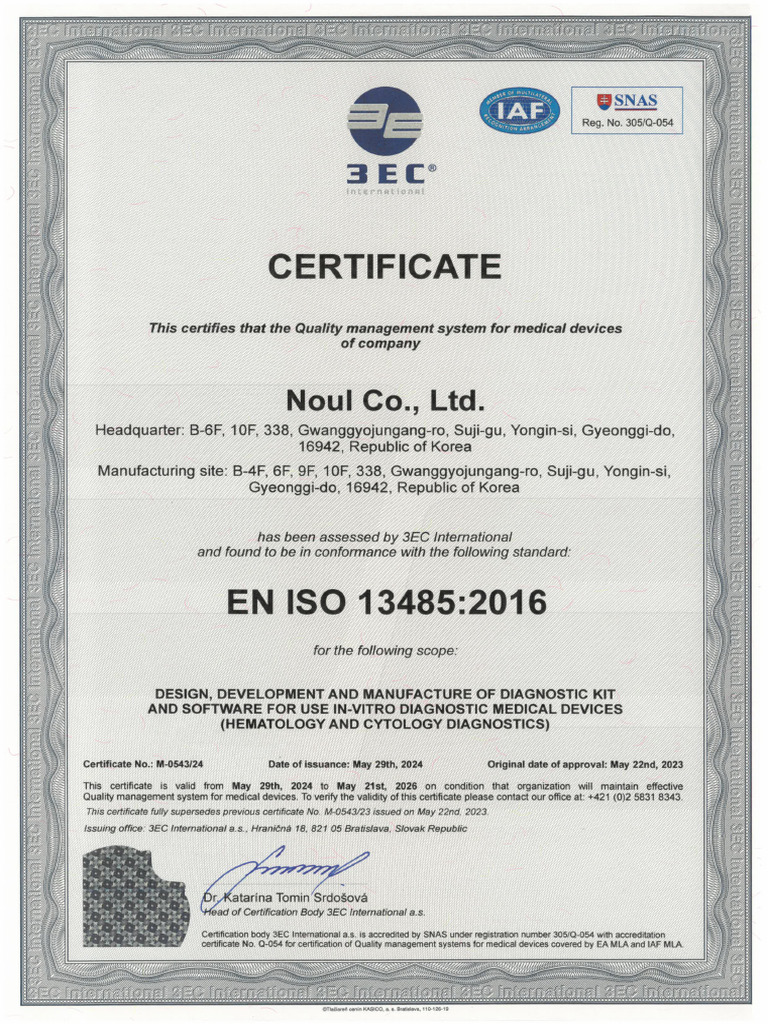 3EC M-0543-24 Noul en ISO 13485 Hematology&Cytology | PDF