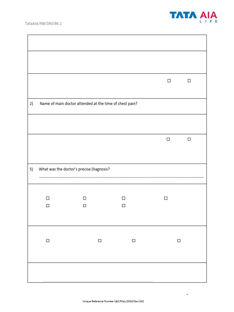 Chest Pain Questionnaire | PDF | Medicine | Cardiovascular System