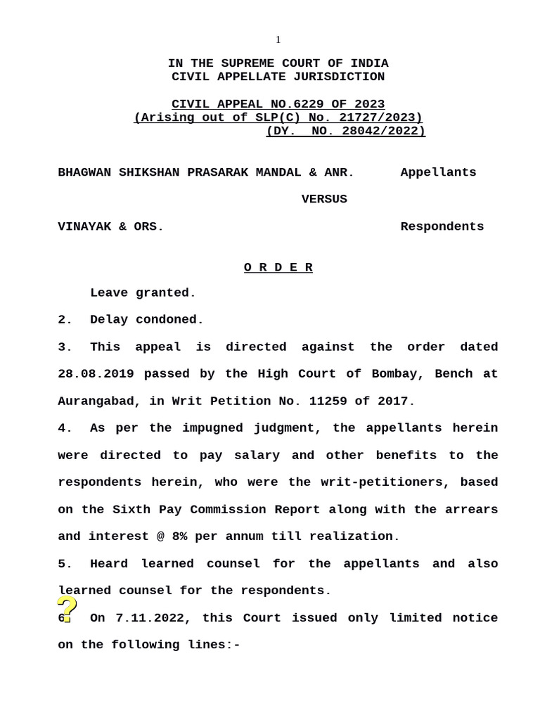 Case 01 Supreme Court - Bhagwan Mandal & Anr. v. Vinayak Gadhekar 3 Bar ...