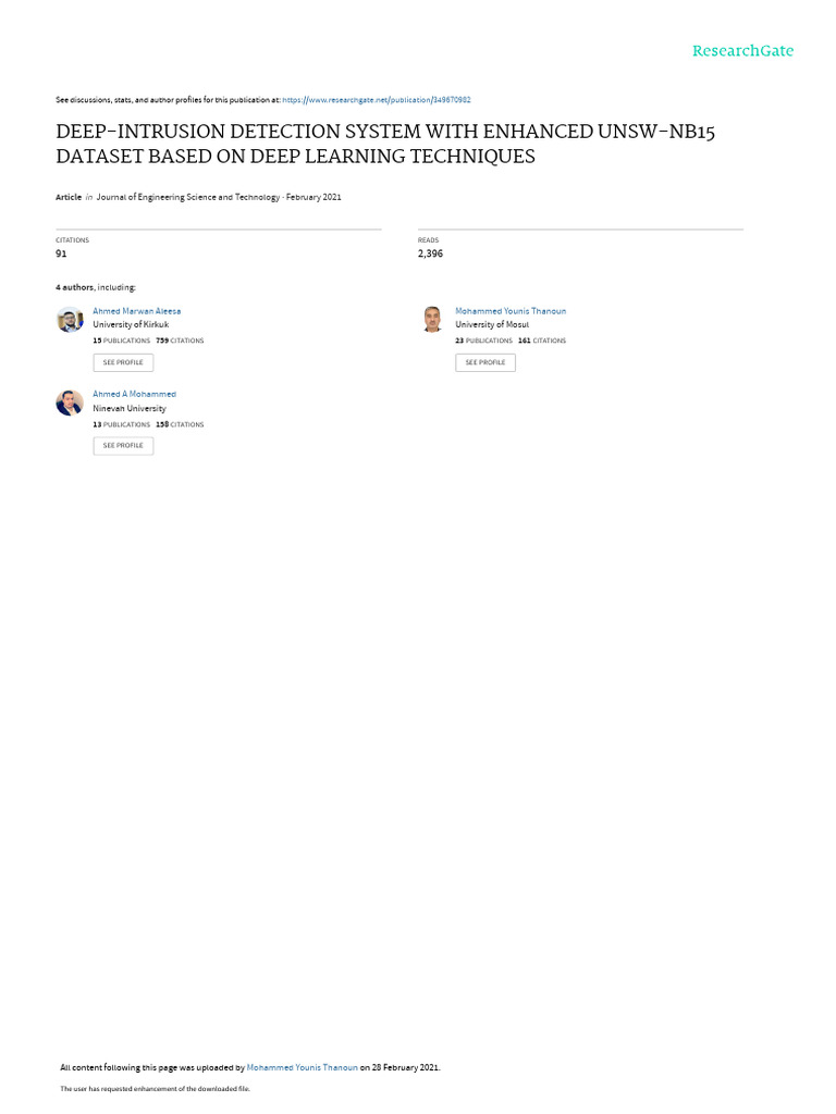 Deep-Intrusion Detection System With Enhanced UNSW-NB15 Dataset Based ...