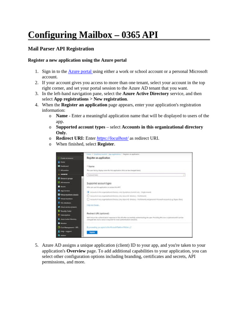 0365 Mailbox Azure Reg | PDF | Software | Internet