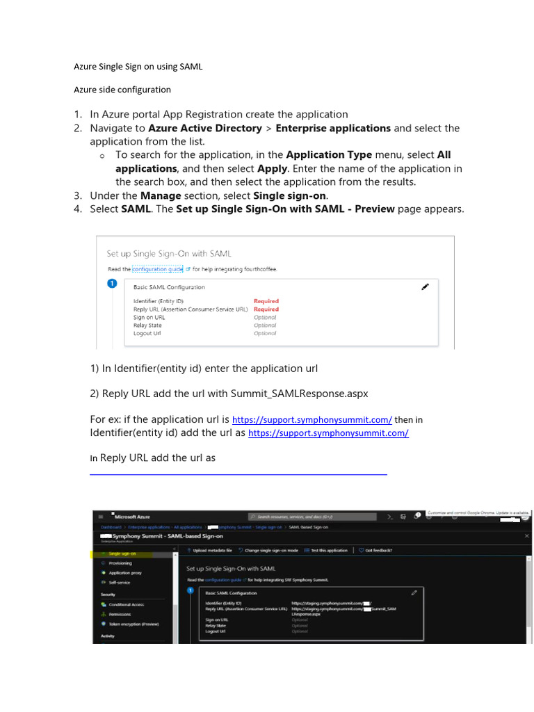 Azure Sso Login Using Saml | PDF | Microsoft Windows | Computing Platforms