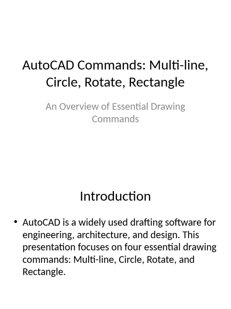 Essential AutoCAD Drawing Commands | PDF