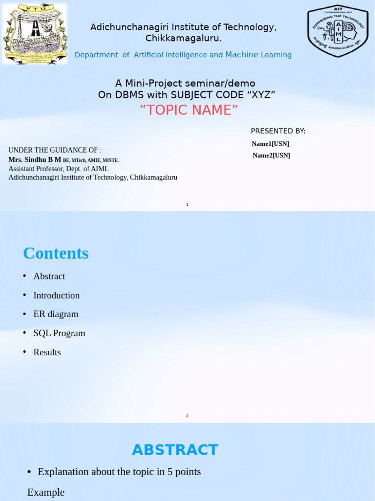 DBMS Mini-Project Seminar Overview | PDF | Databases | Information ...