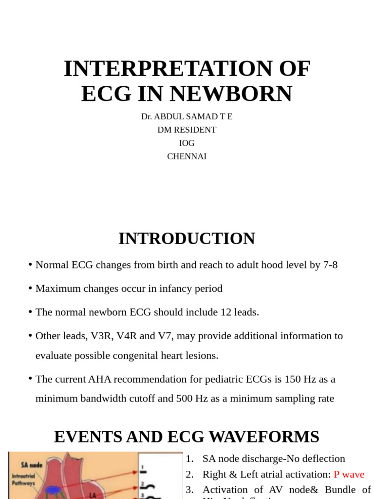 Interpretation of Ecg in Newborn | PDF | Electrocardiography | Internal ...