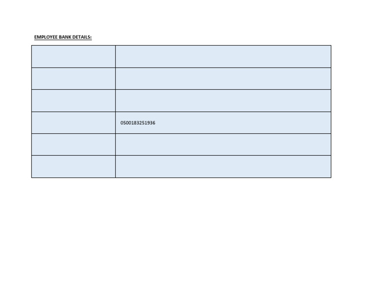 Employee Bank Details Form | PDF