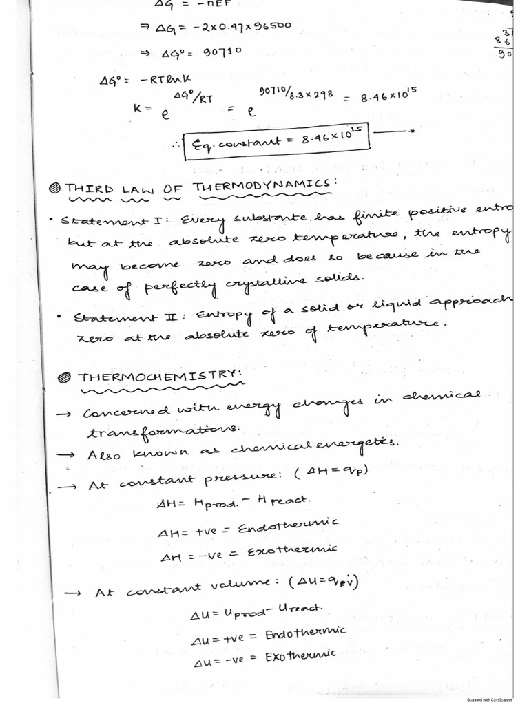 Thermodynamics and Thermochemistry | PDF