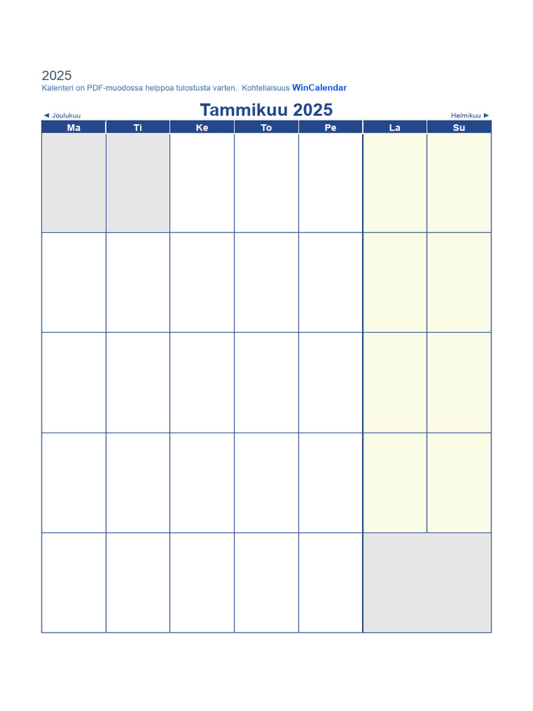 Kalenteri 2025 | PDF
