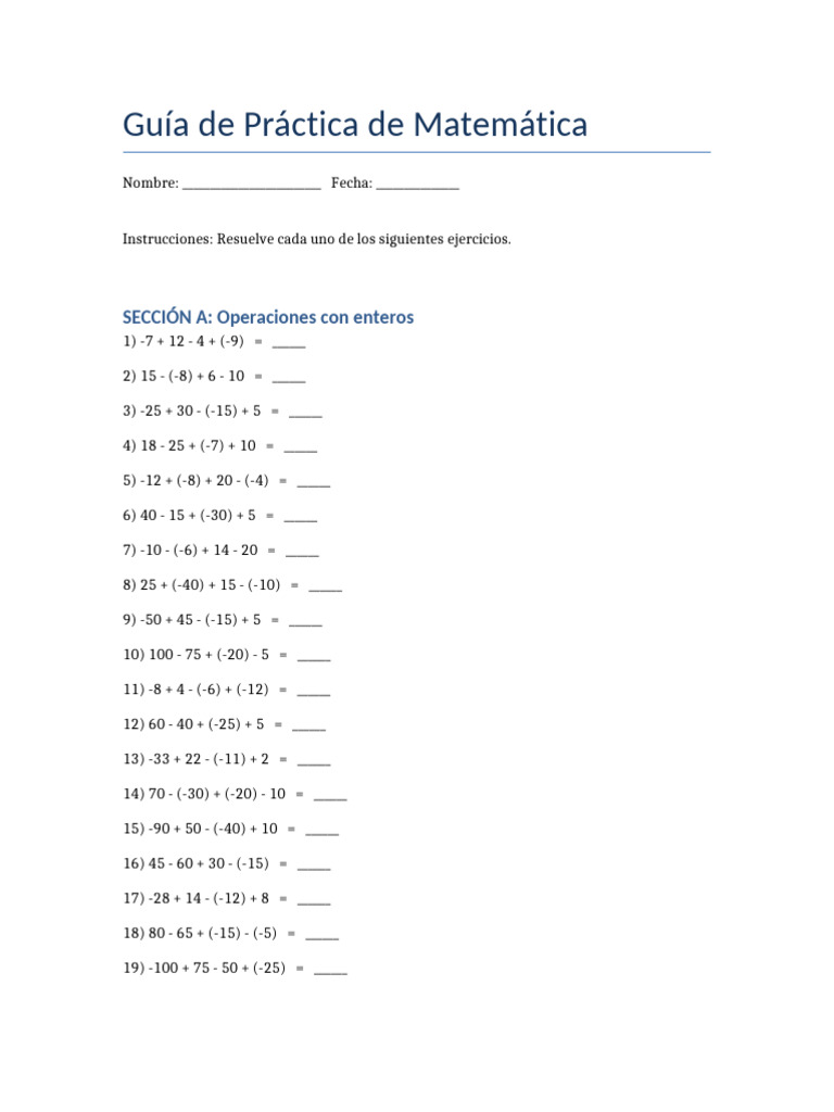Ejercicios de Matemáticas Básicas | PDF