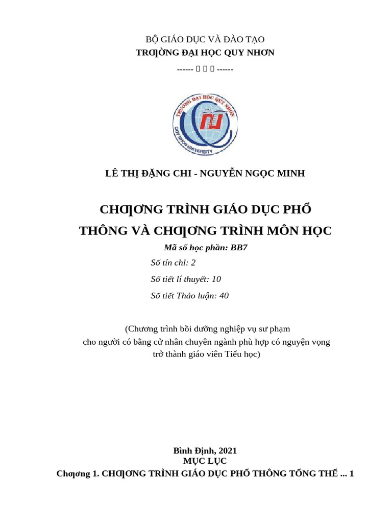 BB7_Chuyen de Tim Hieu CTGDPT (Chi Moi 2) | PDF