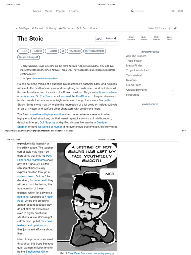 The Stoic - TV Tropes | PDF | Stoicism