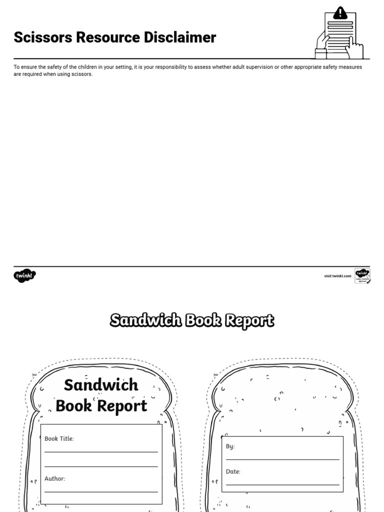 BW Sandwich Book Report Template | PDF
