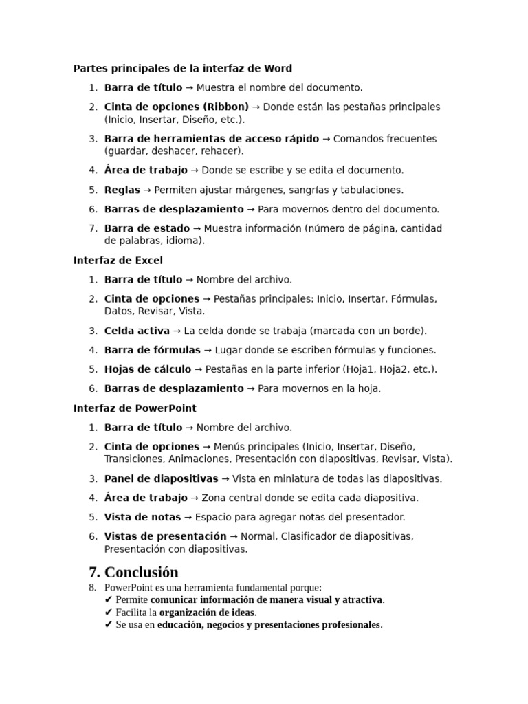 Interfaz de Word, Excel y PowerPoint | PDF
