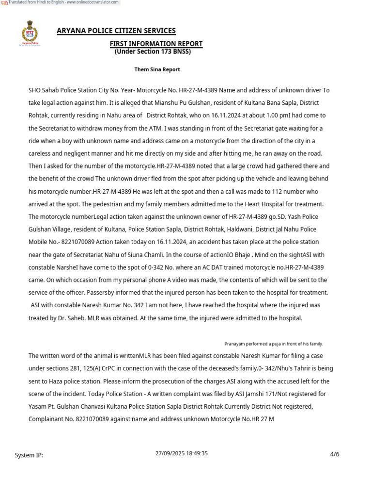 259-2024-NUH-CITY NUH (1) .Hi - en | PDF | Crimes | Crime & Violence