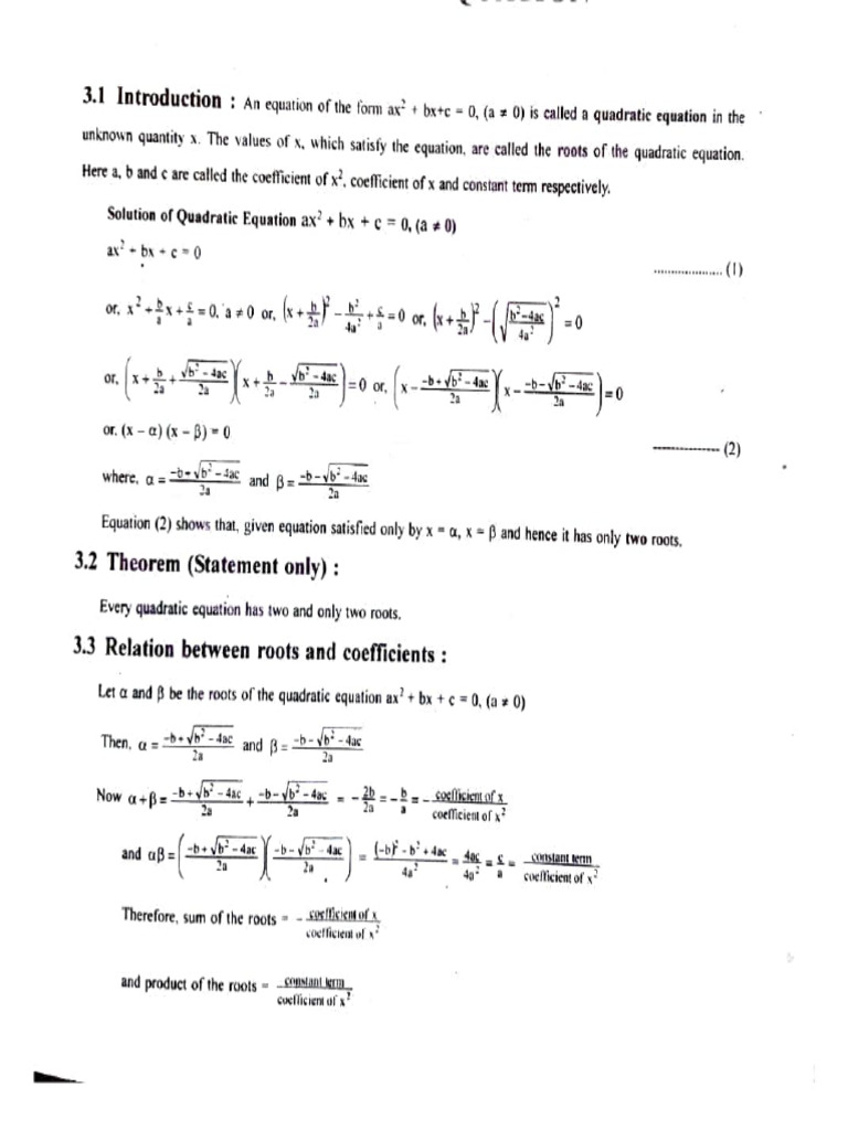 Quadratic Equations Math | PDF | Equations | Quadratic Equation