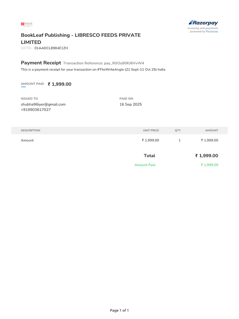 Receipt Pay - Rijoa90kj6vvw4 From Bookleaf Publishing - Libresco Feeds ...