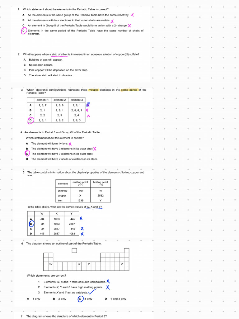 Periodic Table Past Papers - 250925 - 225057 | PDF