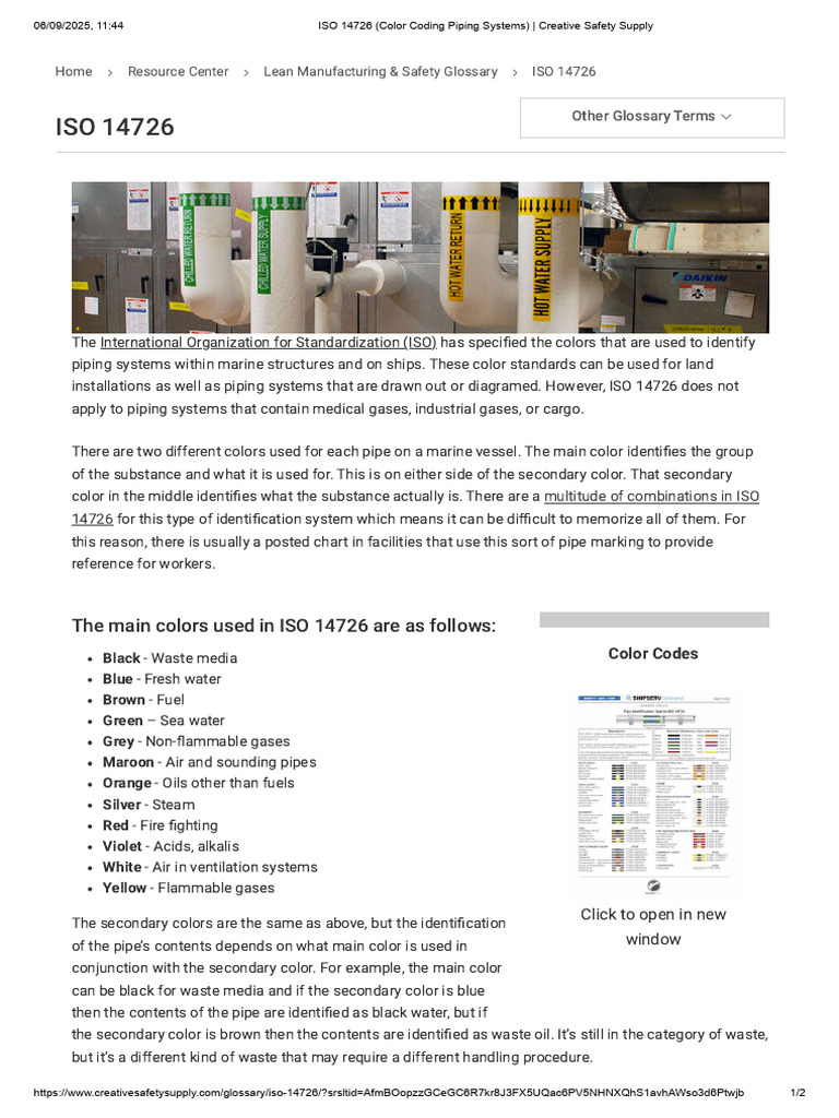 ISO 14726 (Color Coding Piping Systems) - Creative Safety Supply ...