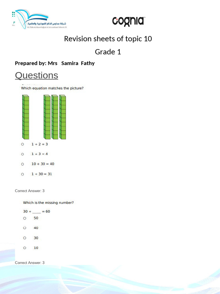 Revision Sheet of Topic10 | PDF